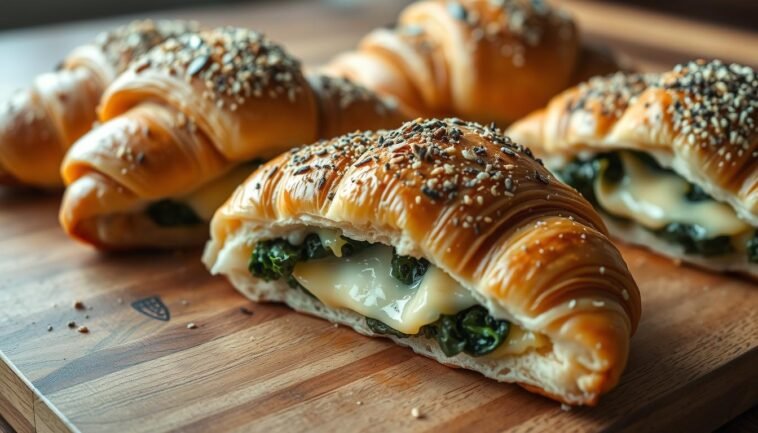 Cheesy Everything Spinach Croissants | Quick Recipe